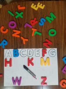 Letter Fridge Matching Game Using Large Magnet Letters | Moms Collab